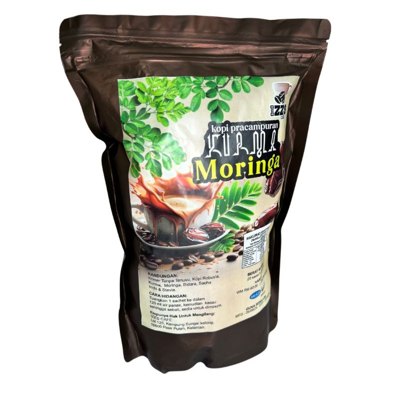 Arabica coffee based on Moringa, jujubier, dates, Sacha Inchi, Stevia