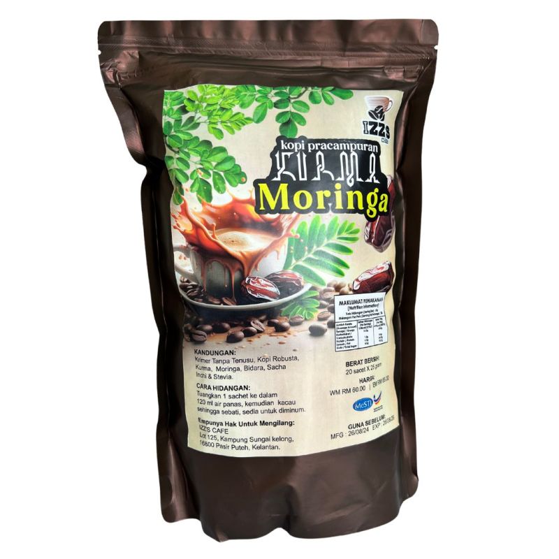 Arabica coffee based on Moringa, jujubier, dates, Sacha Inchi, Stevia
