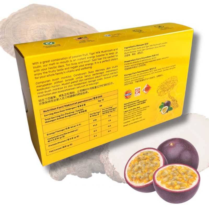 Lignosus Tiger Milk Mushroom Lait du tigre fruit de la passion Inuline