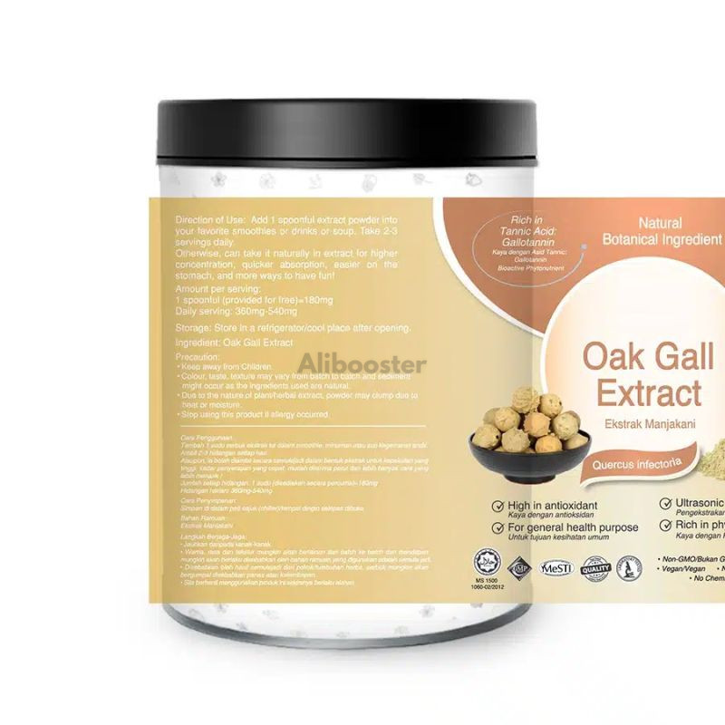 Manjakani powder (Quercus infectoria) - Gallotannin tannic acid